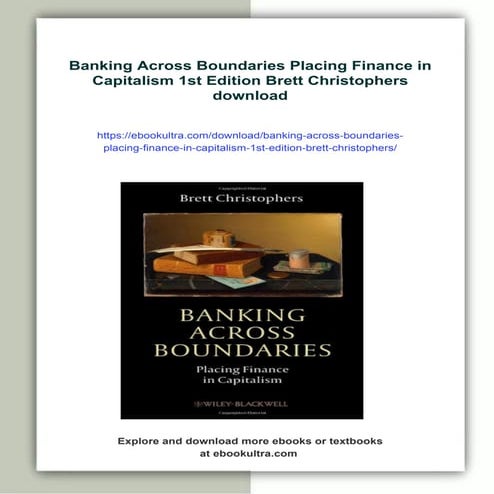 Banking Across Boundaries Placing Finance in Capitalism 1st Edition ...