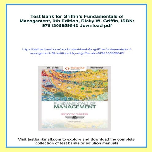 Test Bank for Griffin’s Fundamentals of Management, 9th Edition, Ricky ...