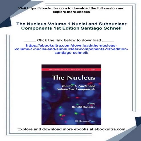 The Nucleus Volume 1 Nuclei and Subnuclear Components 1st Edition Santiago Schnell | PDF