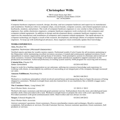 Richard Bonnell Resume | DOCX