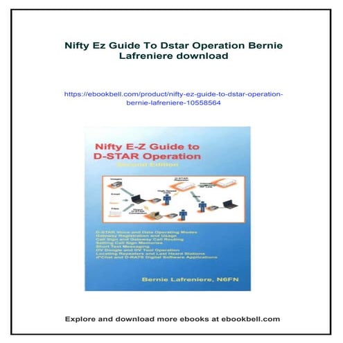 Nifty Ez Guide To Dstar Operation Bernie Lafreniere | PDF