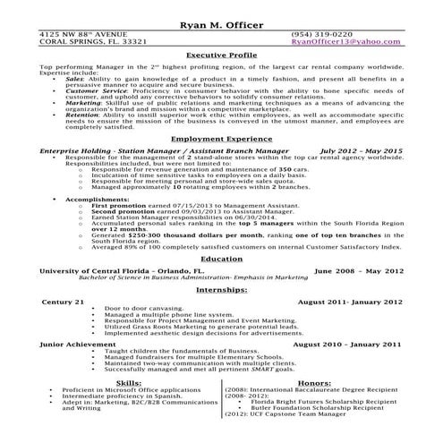 Ryan Officer Resume | PDF