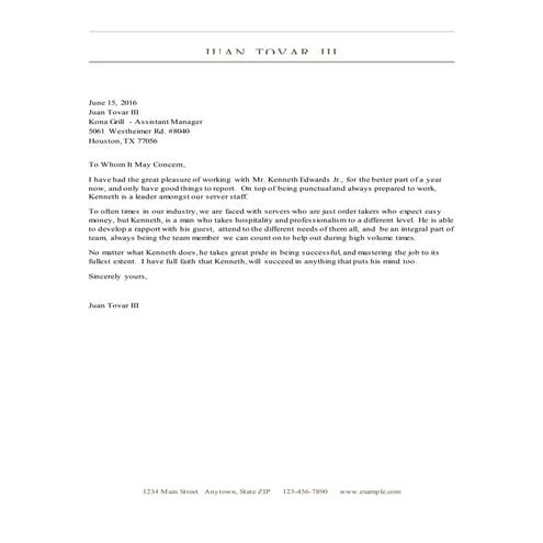 Juan Ref Letter | PDF