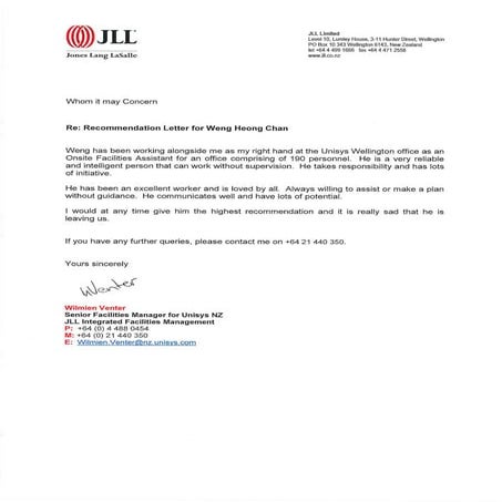 Unisys - Recommendation Letter Jan 2015 | PDF