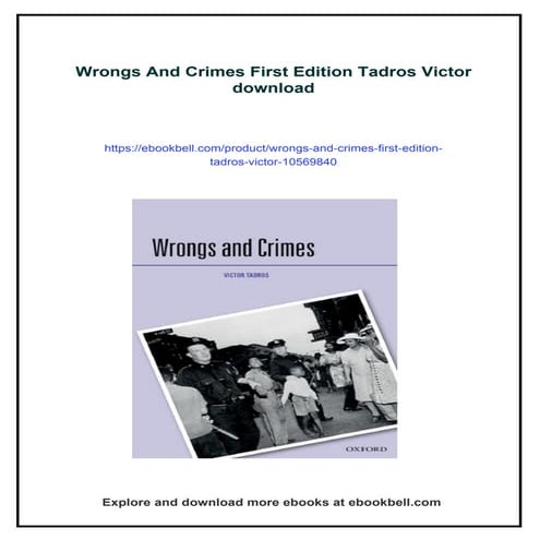 Wrongs And Crimes First Edition Tadros Victor | PDF