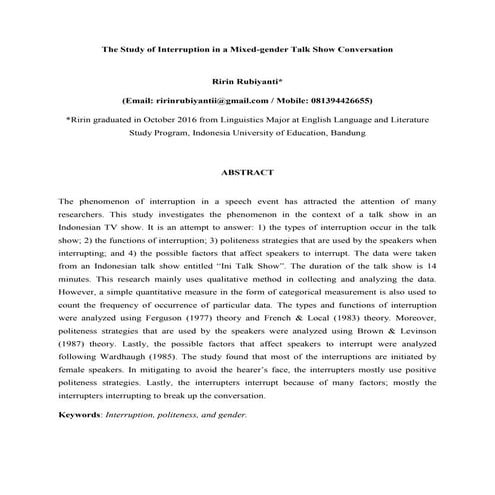 jurnal The Study of Interruption in a Mixed | PDF