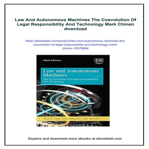 Law And Autonomous Machines The Coevolution Of Legal Responsibility And ...