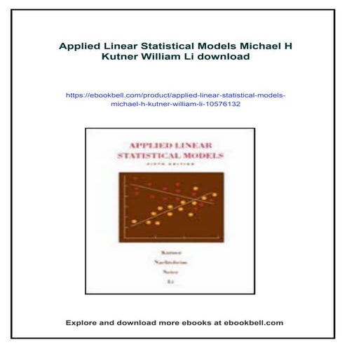 Applied Linear Statistical Models Michael H Kutner William Li | PDF