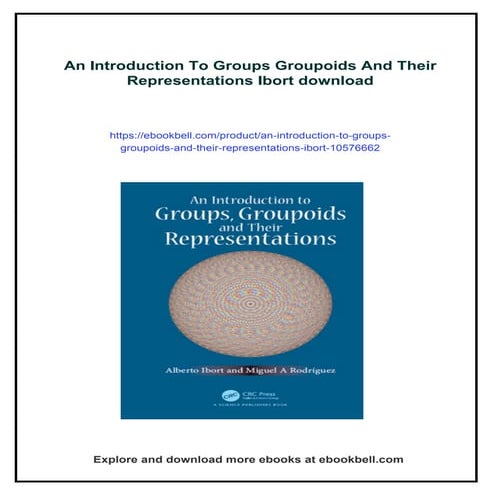 An Introduction To Groups Groupoids And Their Representations Ibort | PDF