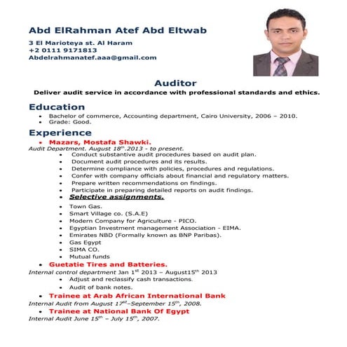 Abd el Rahman Atef CV - word | PDF
