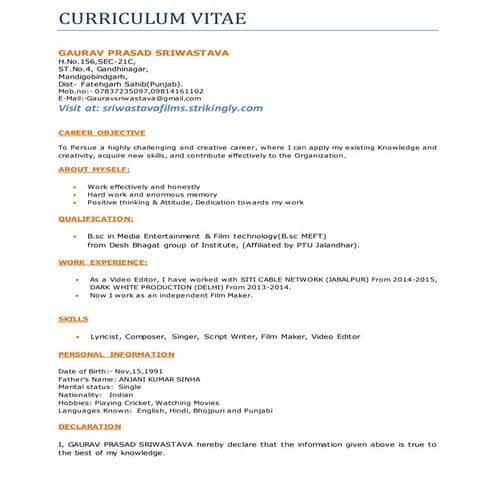 resume gaurav | DOCX