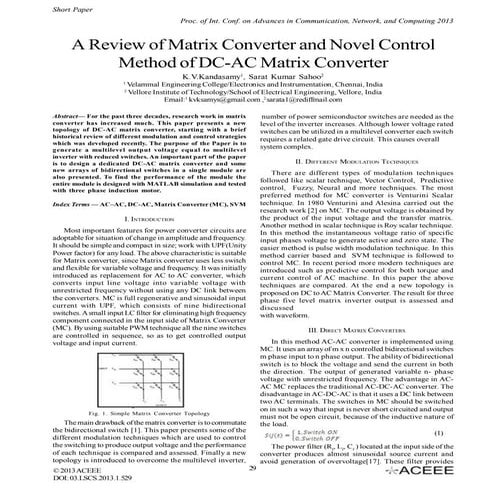 A Review of Matrix Converter and Novel Control Method of DC-AC Matrix ...