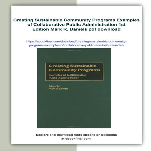 Creating Sustainable Community Programs Examples of Collaborative ...