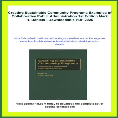 Creating Sustainable Community Programs Examples of Collaborative ...