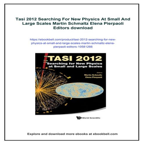 Tasi 2012 Searching For New Physics At Small And Large Scales Martin ...