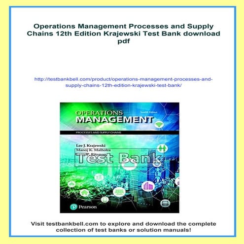 Operations Management Processes and Supply Chains 12th Edition ...