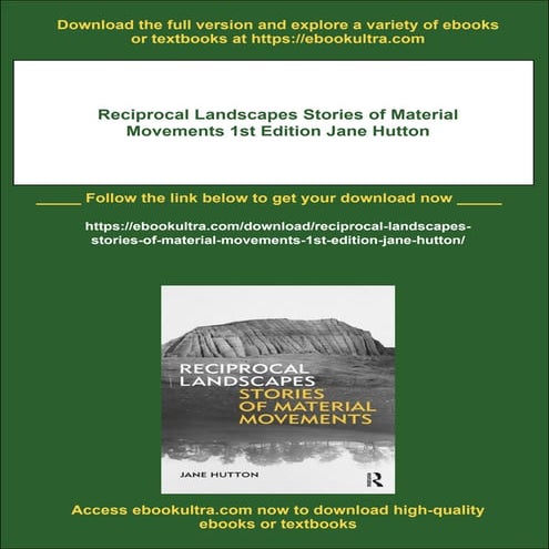 Reciprocal Landscapes Stories of Material Movements 1st Edition Jane ...