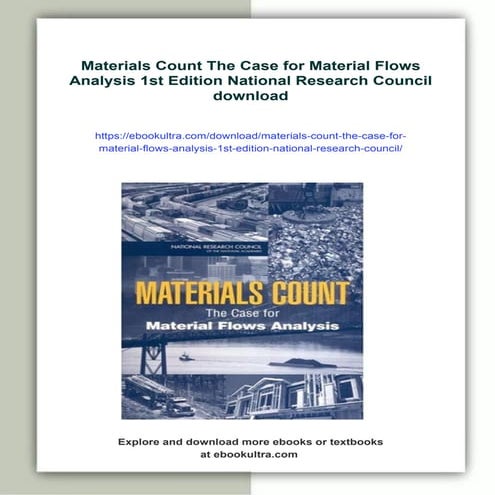 Materials Count The Case for Material Flows Analysis 1st Edition ...