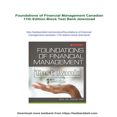 Foundations of Financial Management Canadian 11th Edition Block Test ...