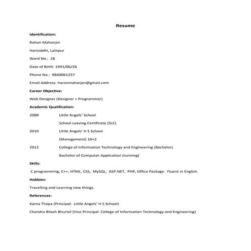 Resume2 | PDF
