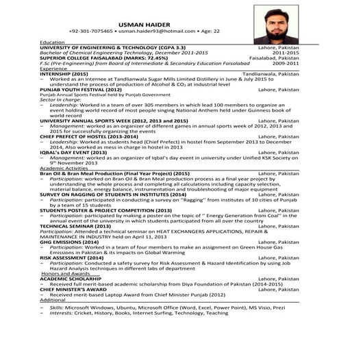 Usman Haider Resume | PDF