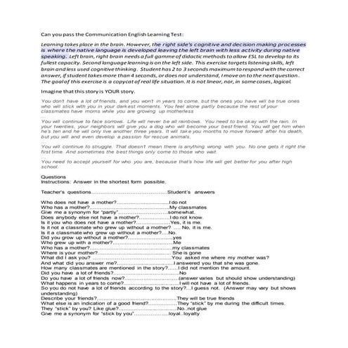 ENG 5 Q4 WEEk 1 DAY 1 Restate sentences heard in one’s own words. Use ...