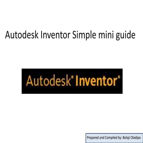 Autodesk Inventor mini guide upload | PDF
