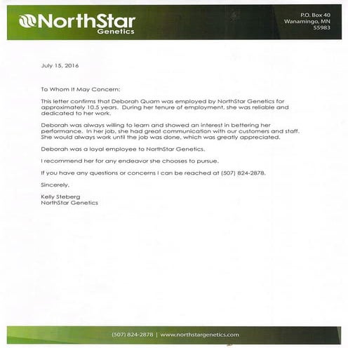 Letter of recommendation NSG | PDF