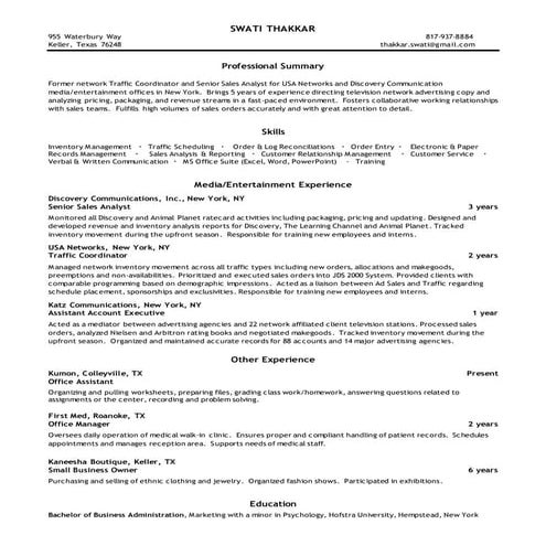 Swati Thakkar General Resume-1 | DOCX