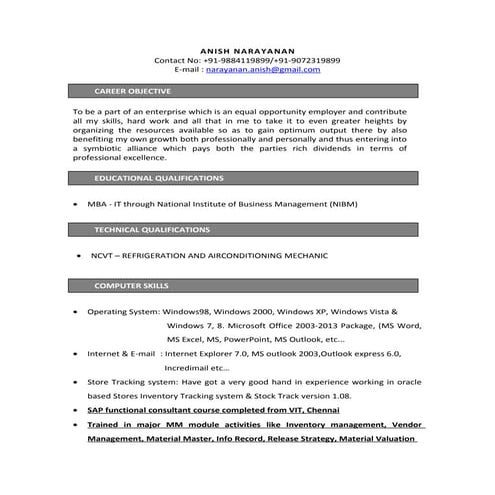 ANISH - Resume | PDF