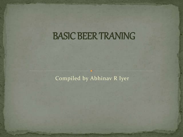 Basics of Beer | PPT
