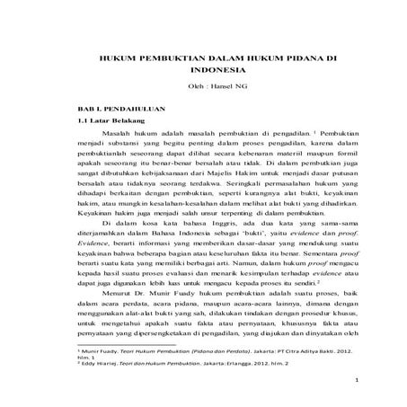 Paper Hukum Pembuktian (Hansel) | DOCX