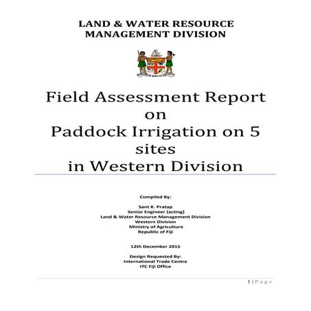 ICT Western Division Livestock Irrigation Assessment Report 2015 ...