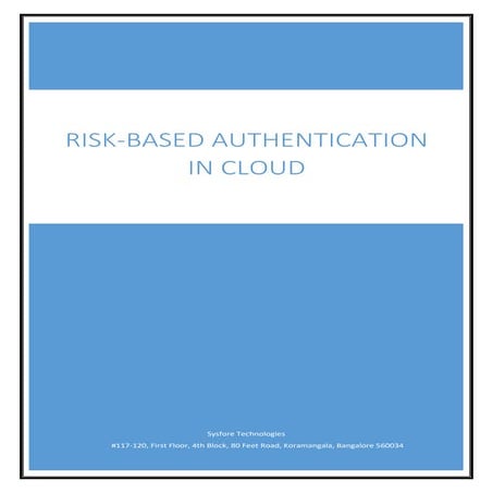 Risk-based Authentication In Cloud | Sysfore | PDF