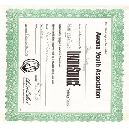 AWANA Cert | PDF