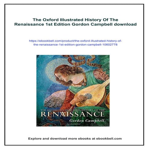 The Oxford Illustrated History Of The Renaissance 1st Edition Gordon ...