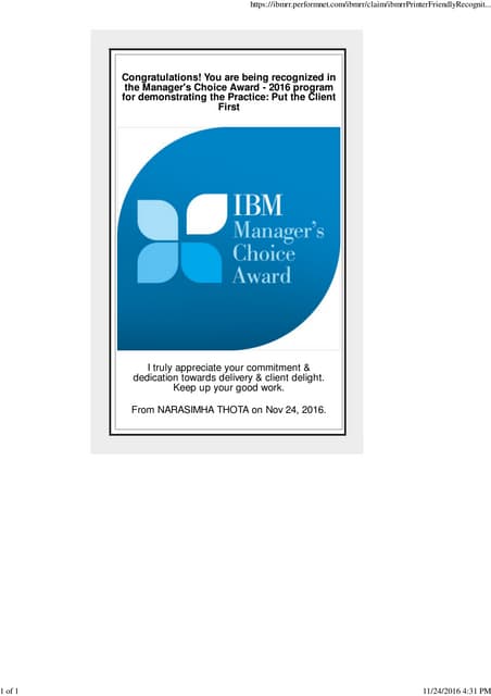 IBM Managers Choice Award | PDF