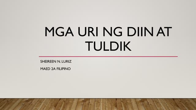 Mga uri ng diin | PPT