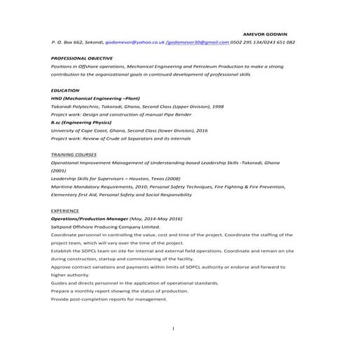 Edmund Afful's CV | DOC