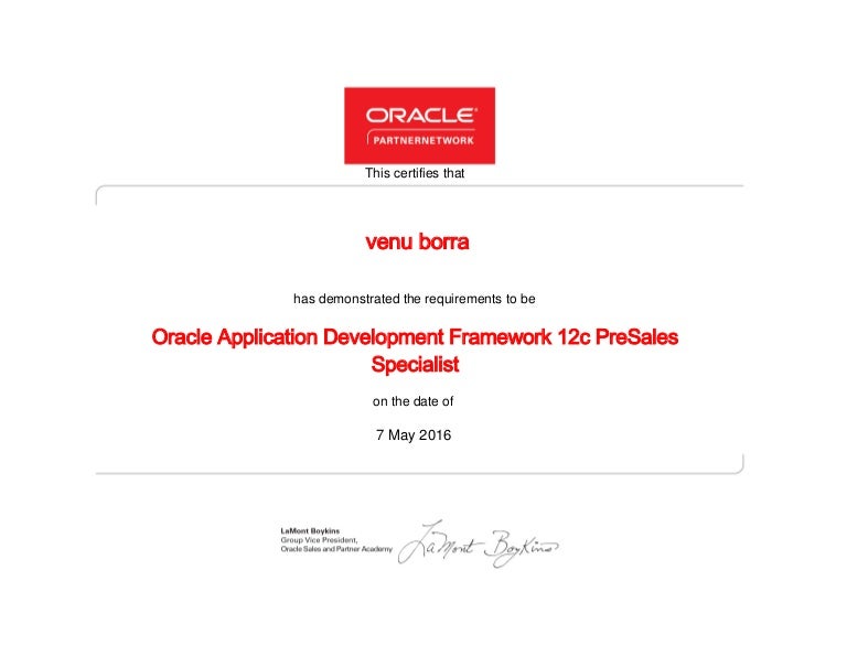 ADF presales certificate