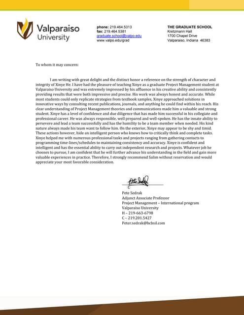 AndrewWagar-Letter of Recommendation-Research Assistant | PDF