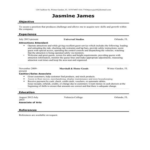 resume jasmine | DOCX