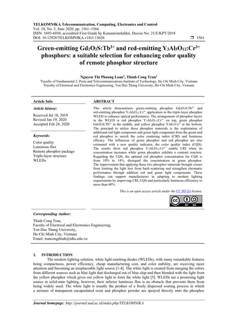 Chroma Consistency And Luminous Efficacy For A Wled Using Remote Phosphor Configuration With A