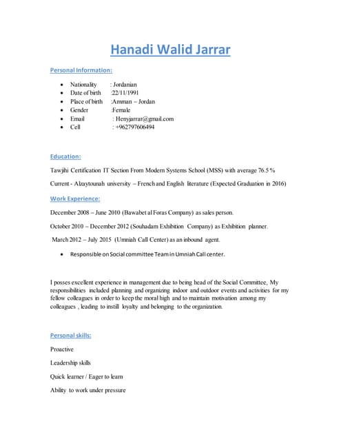 1 pg Resume | DOCX | Resume Writing and Advice | Job Search