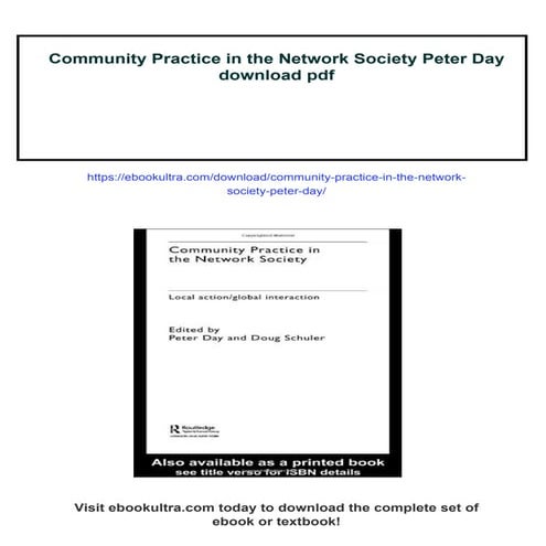 Community Practice in the Network Society Peter Day | PDF