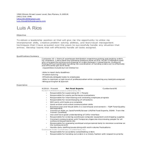Luis Rios Resume | DOCX