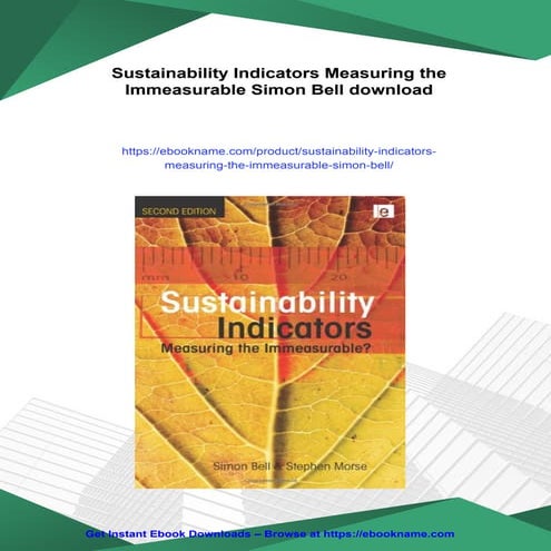 Sustainability Indicators Measuring the Immeasurable Simon Bell | PDF