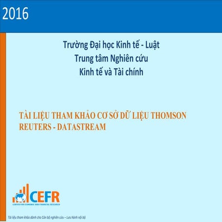 TÀI LIỆU THAM KHẢO CƠ SỞ DỮ LIỆU THOMSON REUTERS - DATASTREAM | PDF