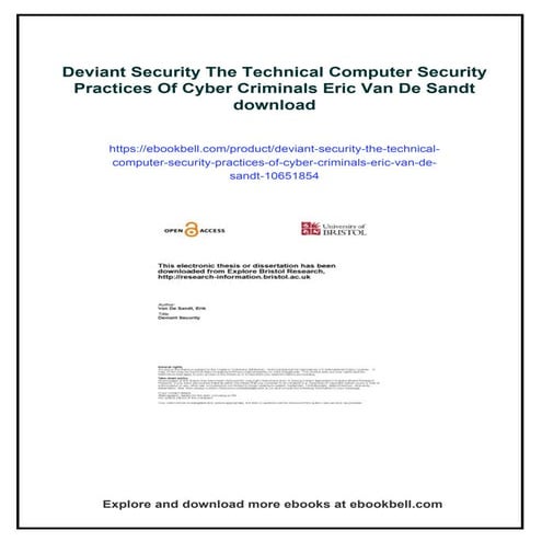 Deviant Security The Technical Computer Security Practices Of Cyber ...