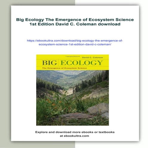 Big Ecology The Emergence of Ecosystem Science 1st Edition David C ...